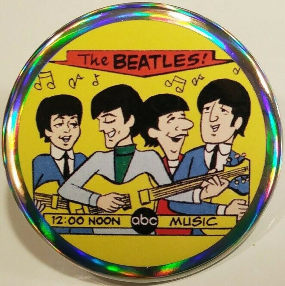THE BEATLES Pin Cartoon Characters Metal Pin John Paul George Ringo ...