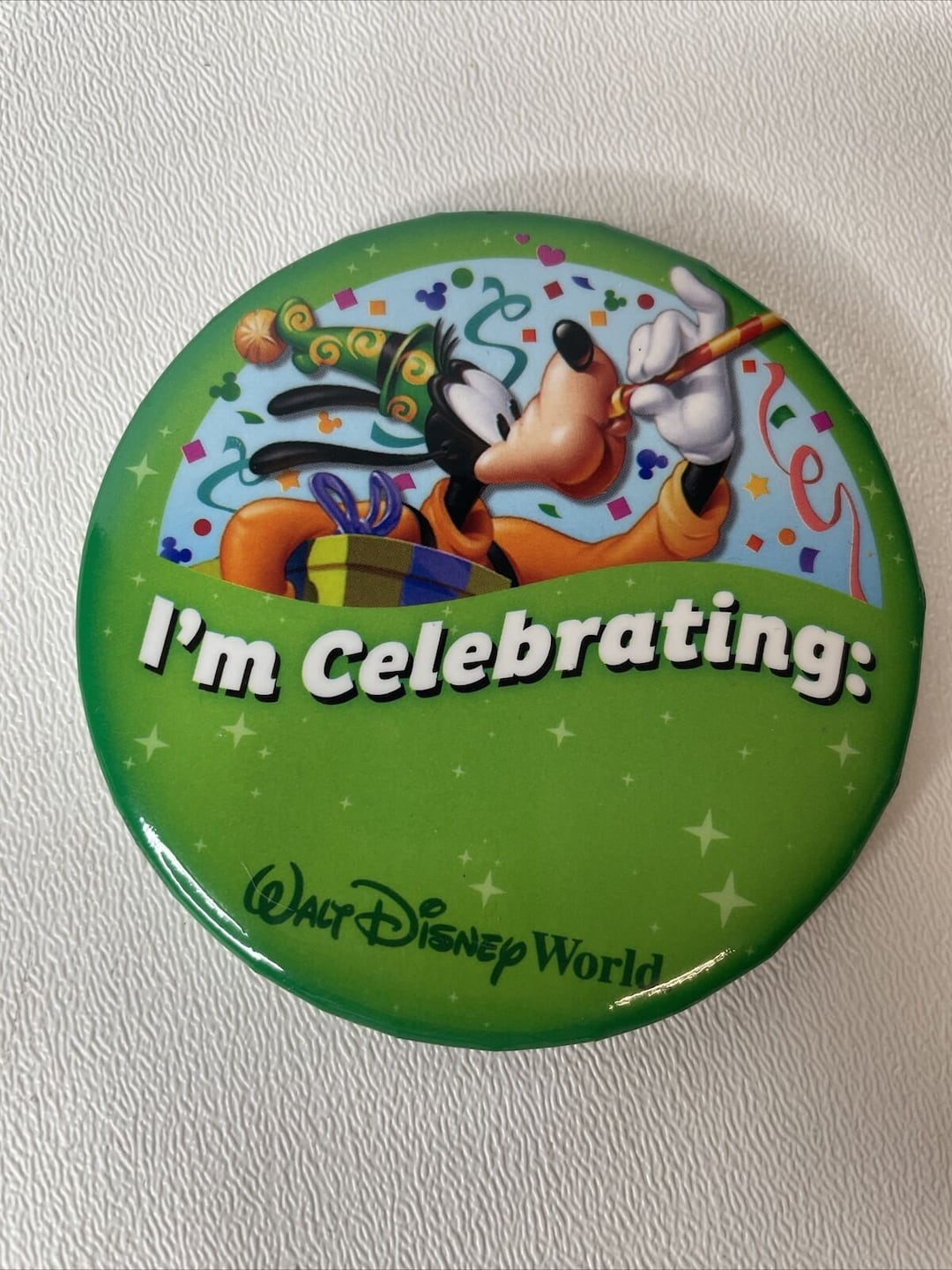 C1980s DISNEYWORLD i'm Celebrating: Pinback Badge Button Walt Disney ...