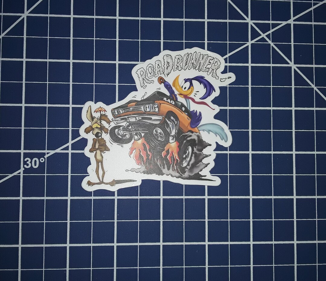 ROADRUNNER Sticker W/ Wile E Coyote - Plymouth Muscle Car Automobile ...