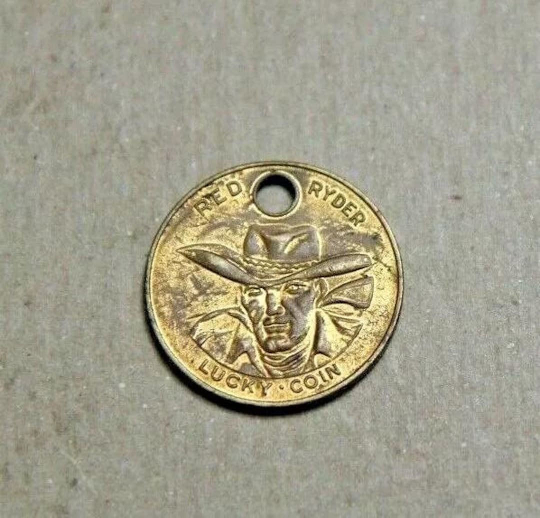 C1940 RED RYDER Lucky Coin Token Brass Membership JC Penneys Medal Key ...