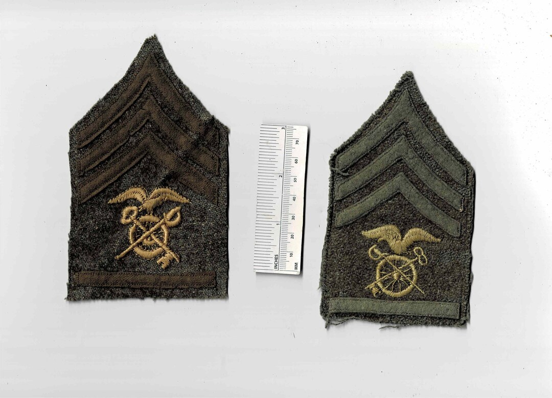 Lot of 2 Orig WW1 Quartermaster Sergeant Rank PATCHES US Army Wwi ...