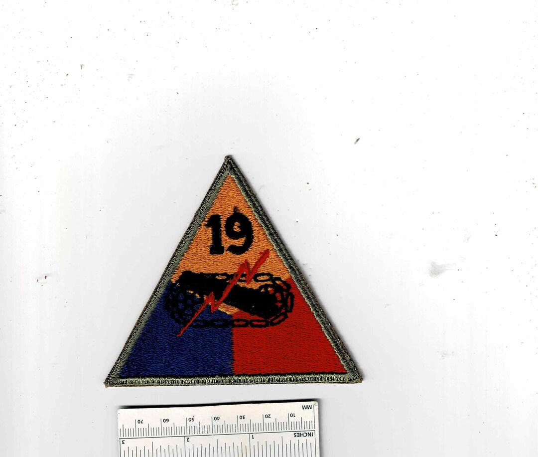 WW2 19th ARMORED TANK Division Us Army Shoulder Patch Cloth Wwii Quilt ...
