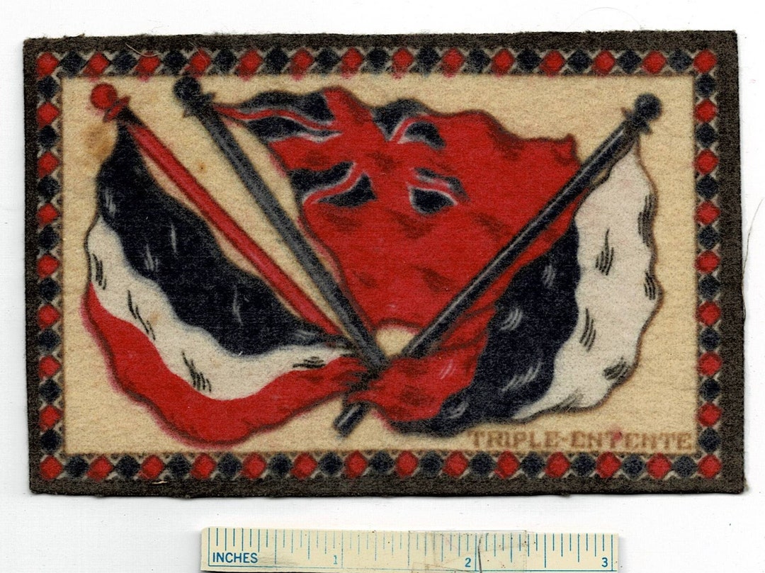 C1914 TRIPLE-ENTENTE Flannel Flag Vintage Tobacco Insert B7-2 Cigarette ...