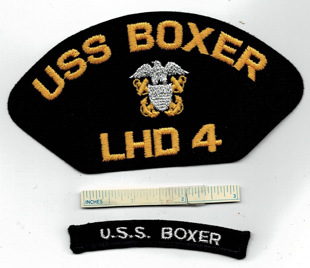 Lot of 2 USS BOXER LHD-4 Hat Patch & Ship Tab Us Navy Usn Arc - Etsy UK