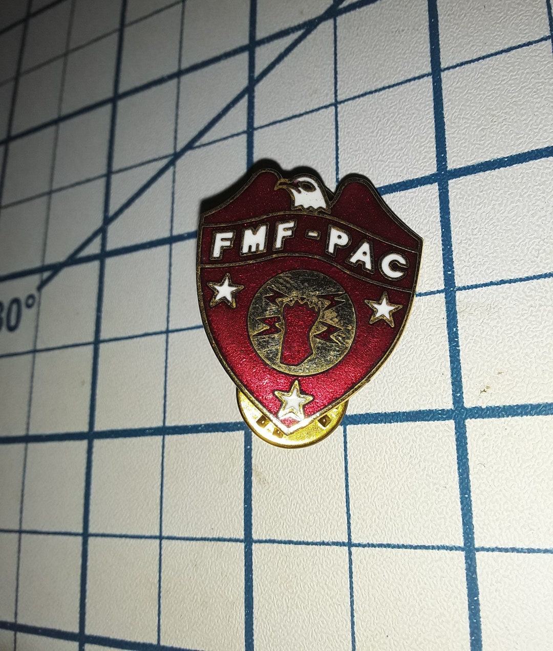 WW2 Usmc FMF-PAC Headquarters HQ Pacific Fleet Marine Force Crest Badge ...