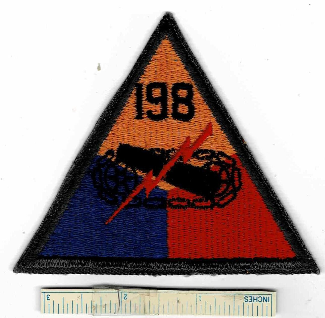 WW2 198th ARMORED TANK Regiment Division Us Army Shoulder Patch Cloth ...