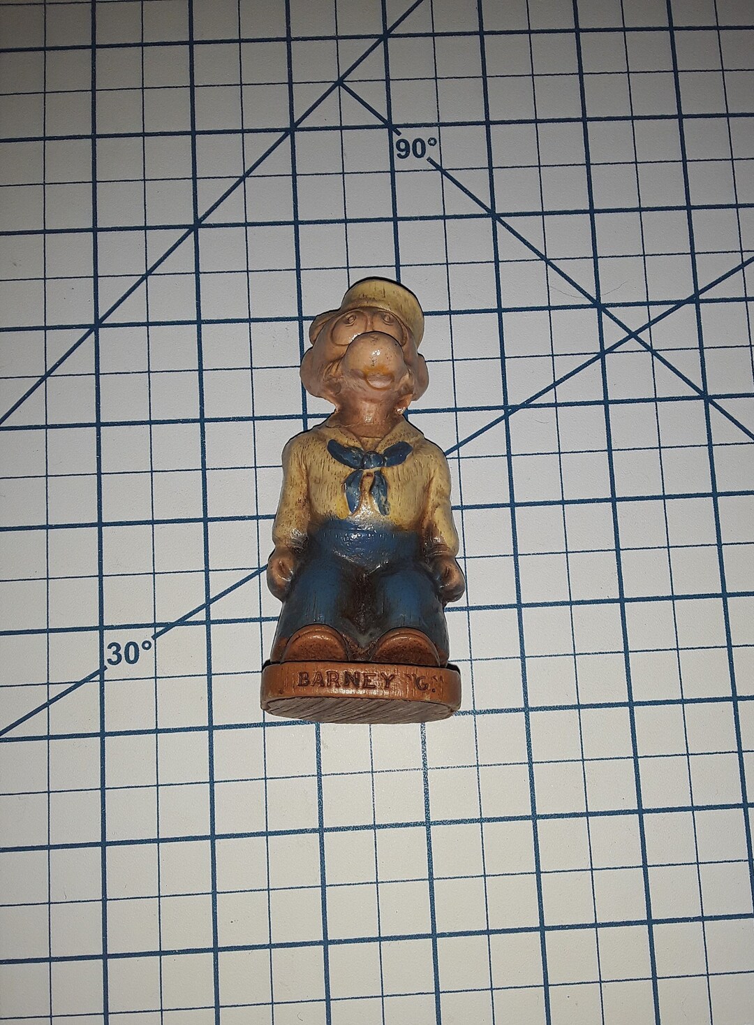 1944 BARNEY GOOGLE Cartoon Figurine King Feature Syndicate Syroco Wood ...