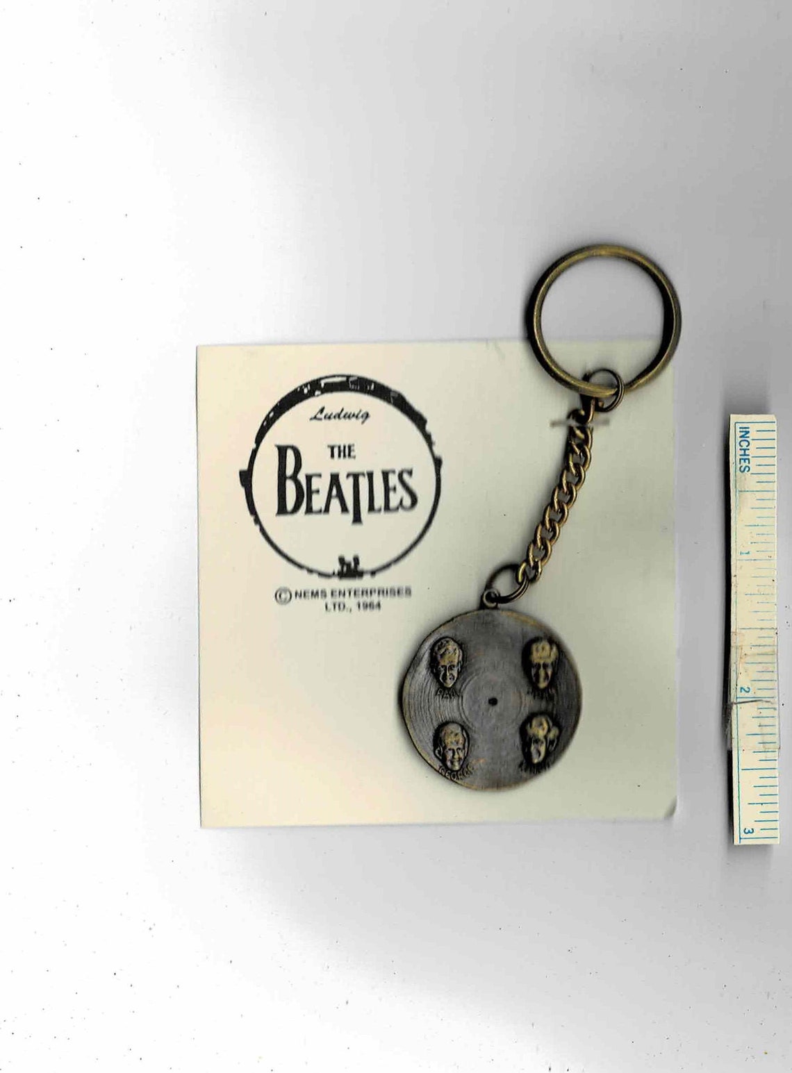 1964 THE BEATLES Record Key Chain Fob Vintage Advertising | Etsy