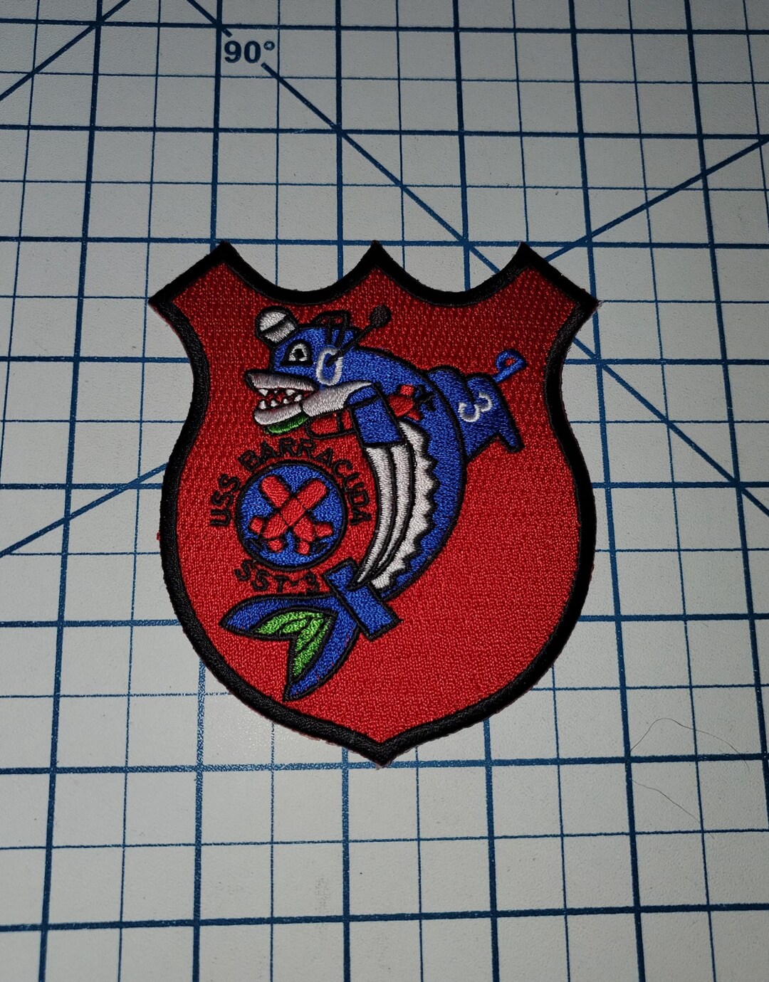 Repro Large WW2 Submarine USS BARRACUDA SS-163 Sst-3 Iron-on Wwii Sub ...