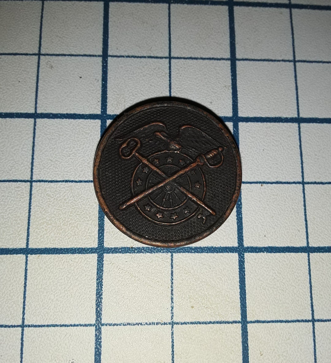 Orig WW1 QUARTERMASTER Qm US Army Corps Collar Insignia 2 Screw Post W ...