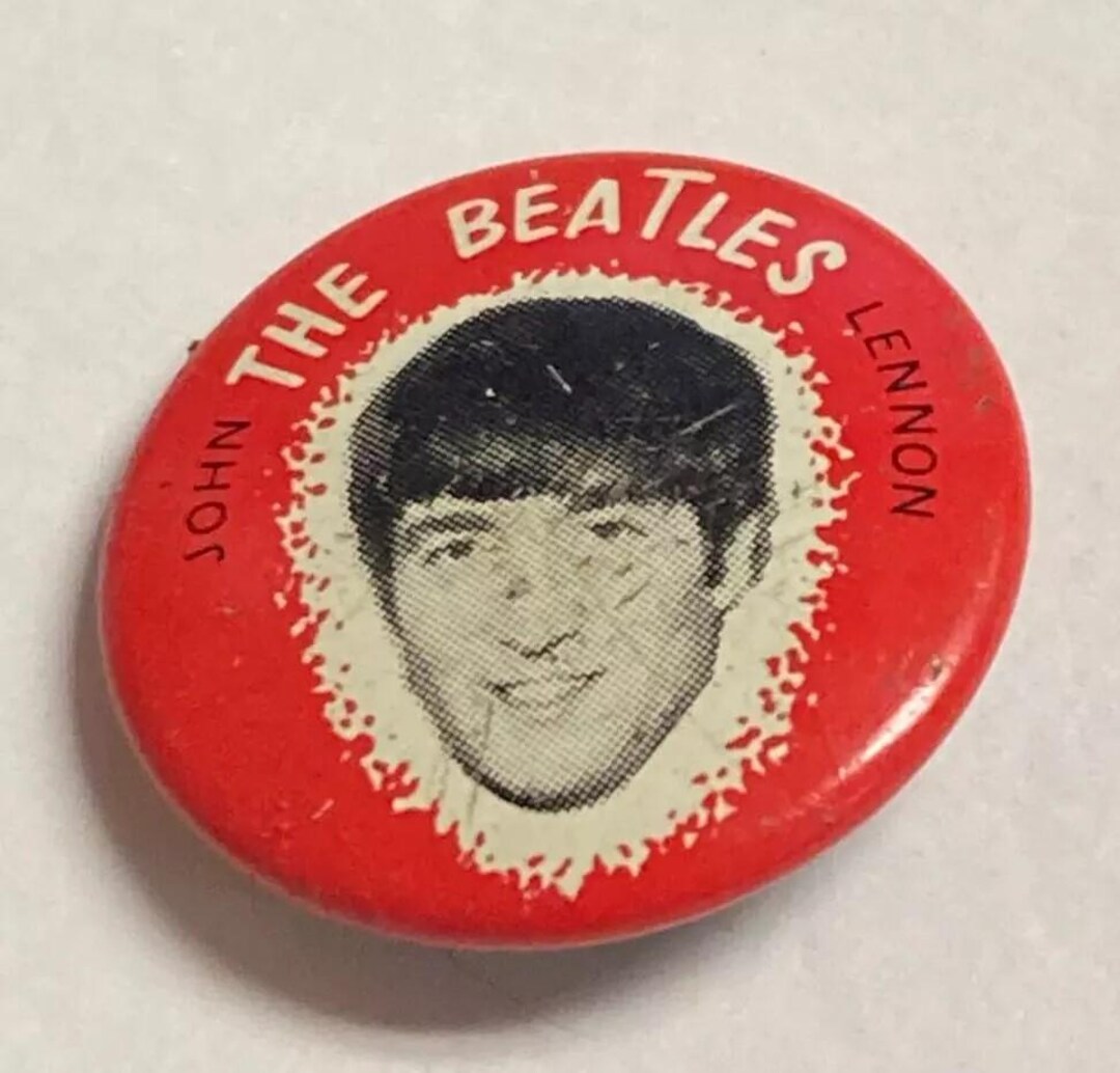 Original 1964 John Lennon the BEATLES - Metal Pin Pinback Vintage Rock ...