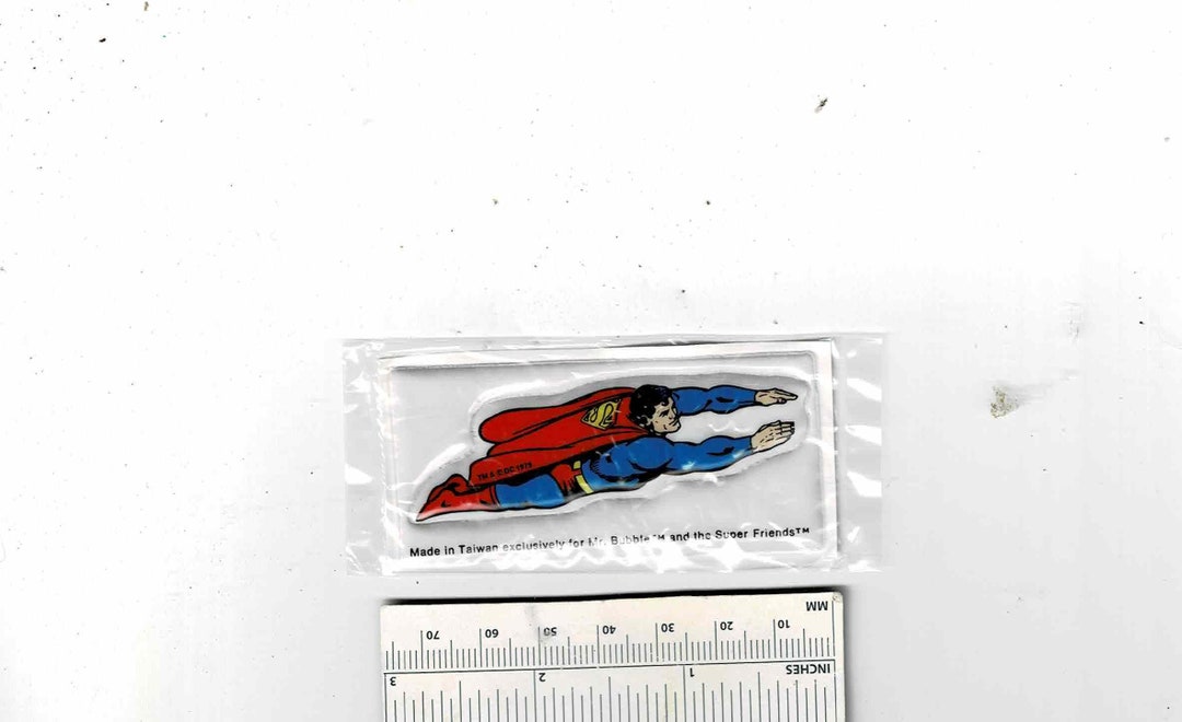 1979 SUPERMAN Mr. Bubble Puffy Sticker in Original Packaging Super Hero ...