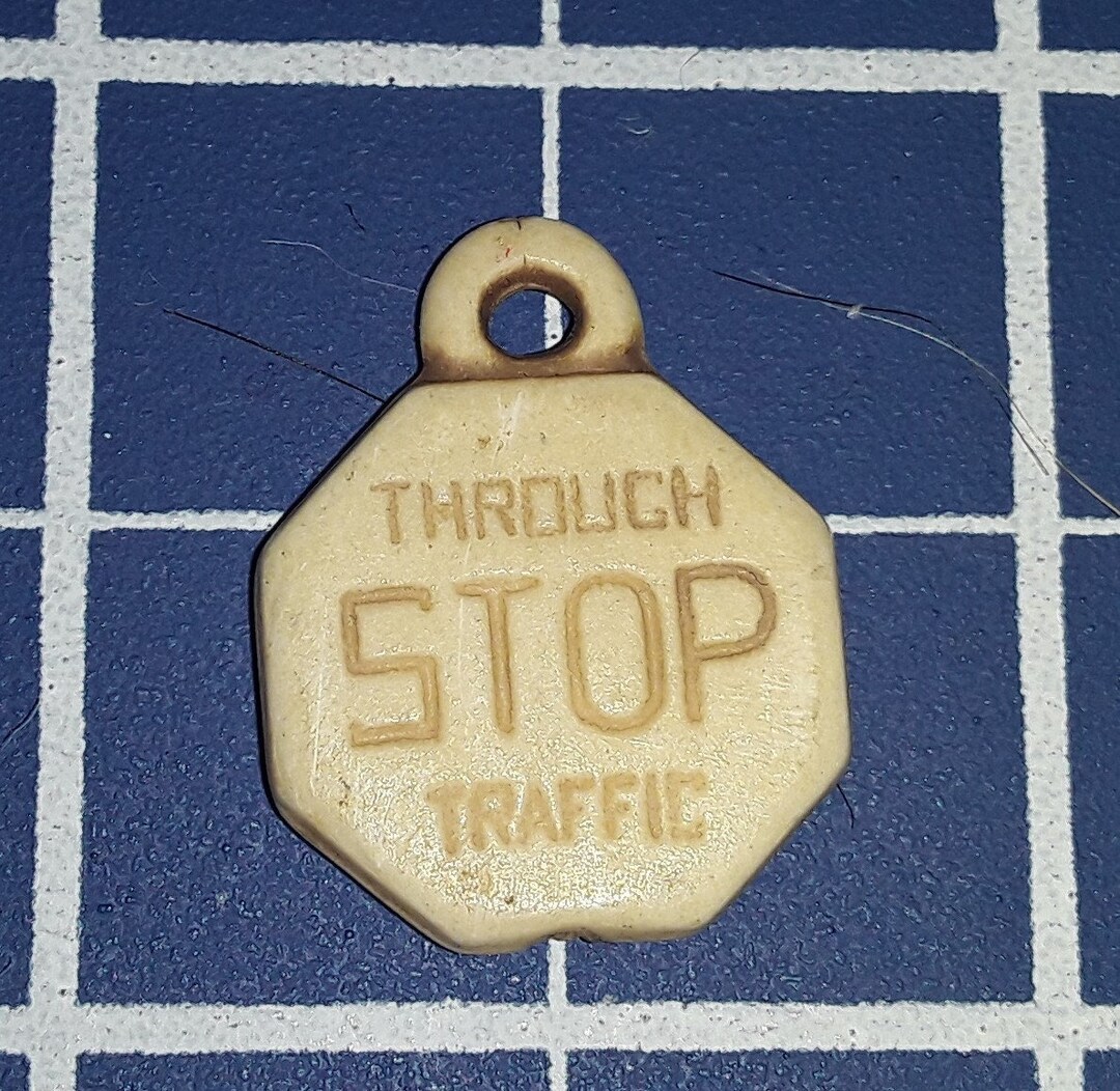 1940s Stop Sign CRACKER JACK TOY Charm Vintage Antique Prize Through ...
