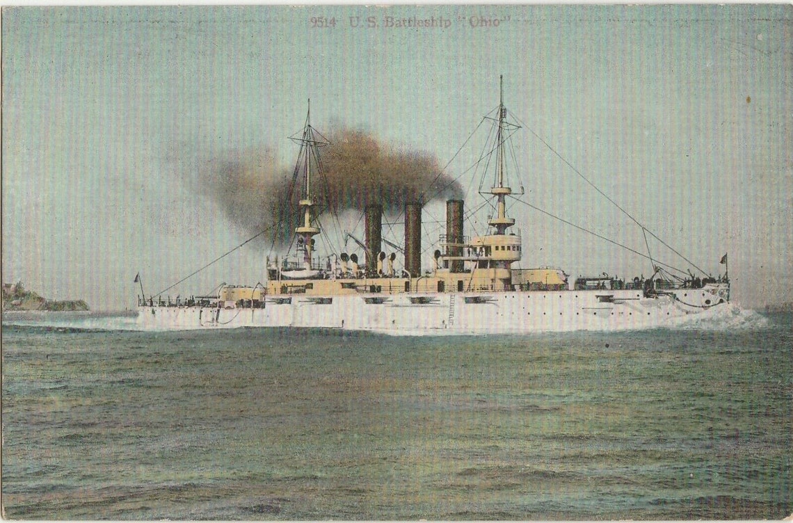 WW1 USS OHIO BB-12 Battleship Us Navy Ship Postcard Vintage - Etsy