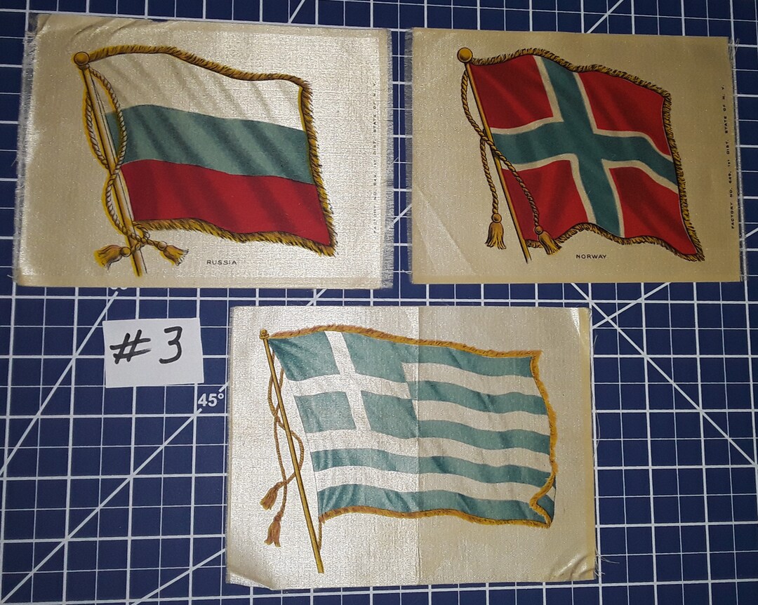 C1910 Lot of 3 Nebo 'national Flags of the World' 3 Tobacco Silk ...