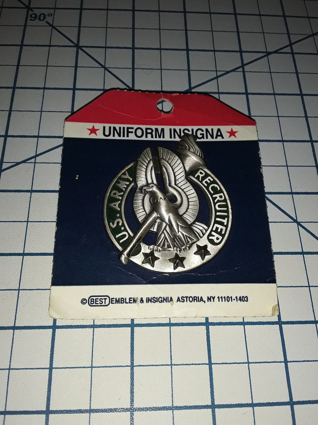 Orig WW2 US Army Recruiter - on Original Card - Screw Post W/ Phinney ...