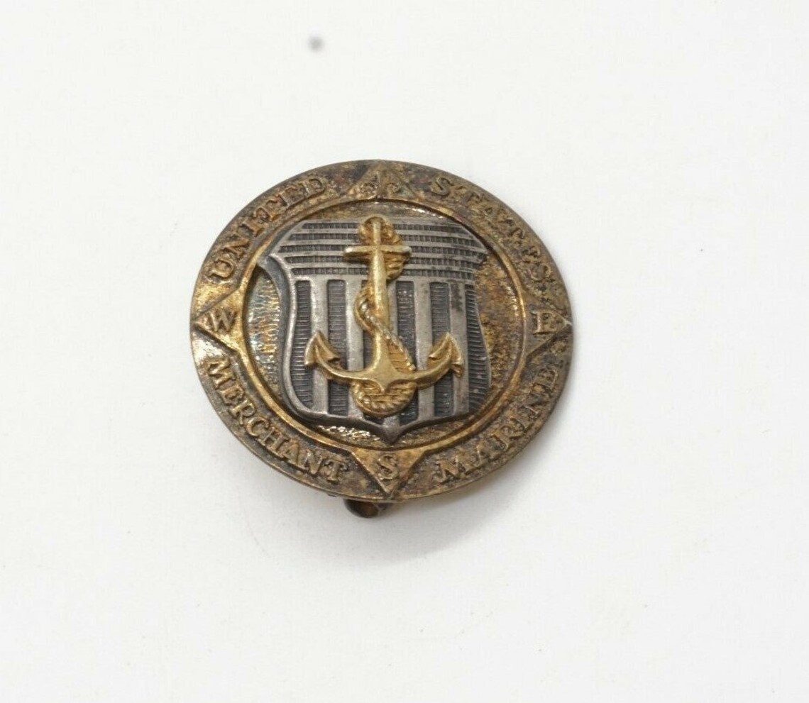 Orig WW2 MERCHANT MARINE Sterling Silver Service Badge Metal - Etsy