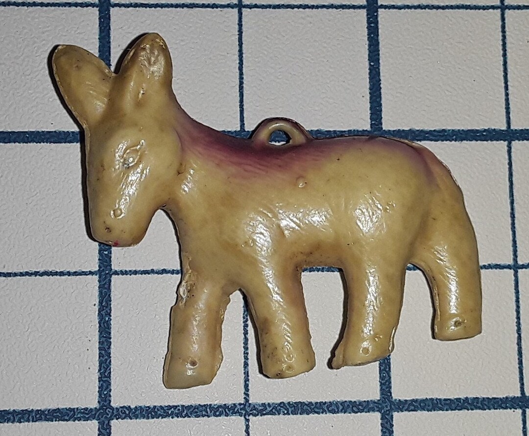 Large 1940s Celluloid Donkey CRACKER JACK TOY Charm 2 Vintage Antique ...
