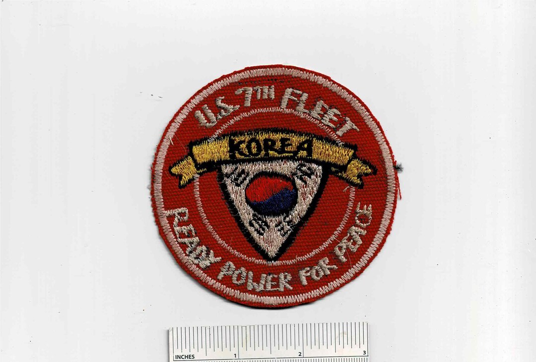 1950s Korean War US 7th Fleet - Ready Power for Peace - Korea Navy Shoulder Patch Cloth Quilt ...
