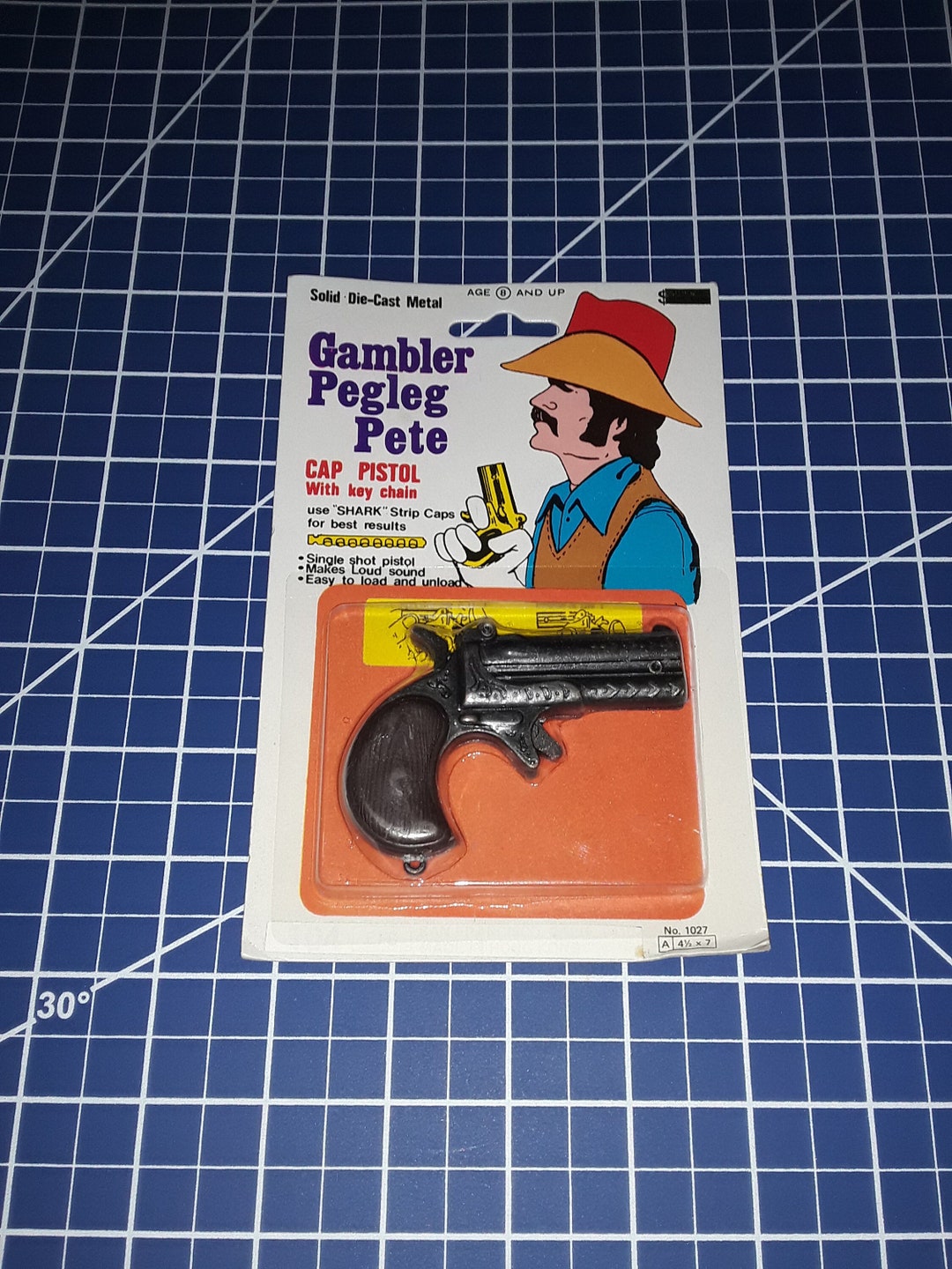 1970s CAP GUN Toy on the Original Card Gambler Pegleg Pete Mini ...