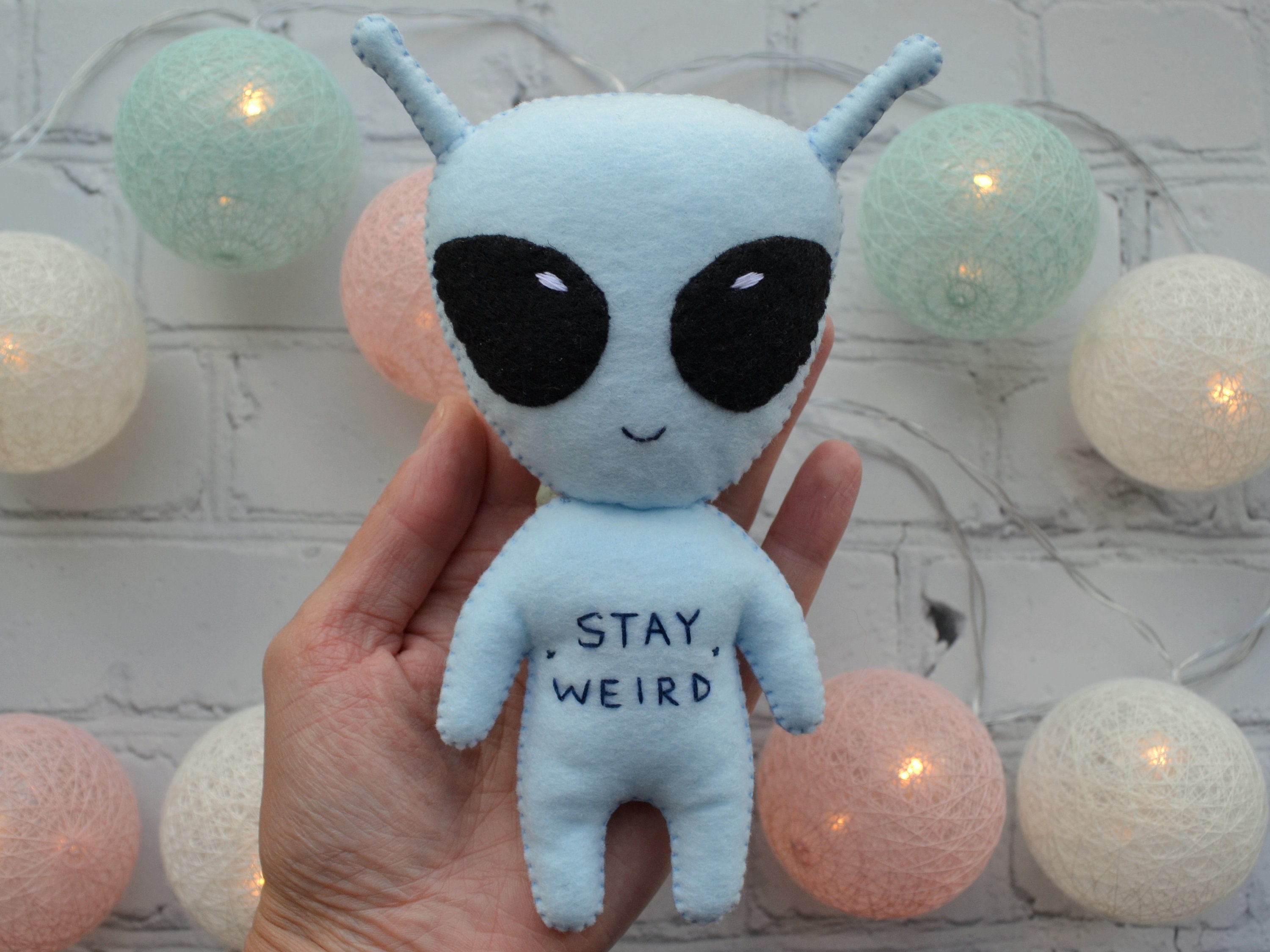 Alien plushie Blue tattooed plush alien UFO stuffed toy | Etsy
