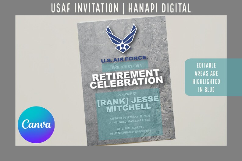 US Air Force Retirement Invitation Honor Honorable - Etsy