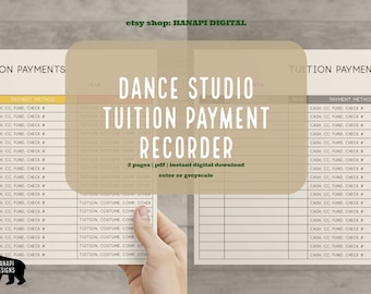 Tuition Payments Recorder Accounting for Students Friendly Minimal ...