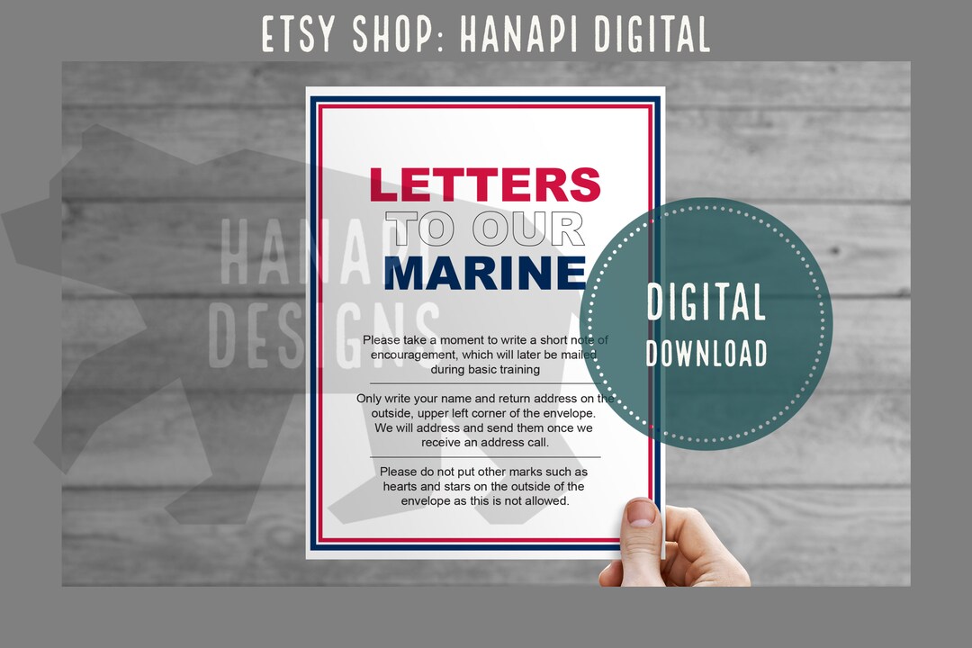Letters to Our Marine [USMC ONLY] and Encouraging Words | One 8.5x11in ...