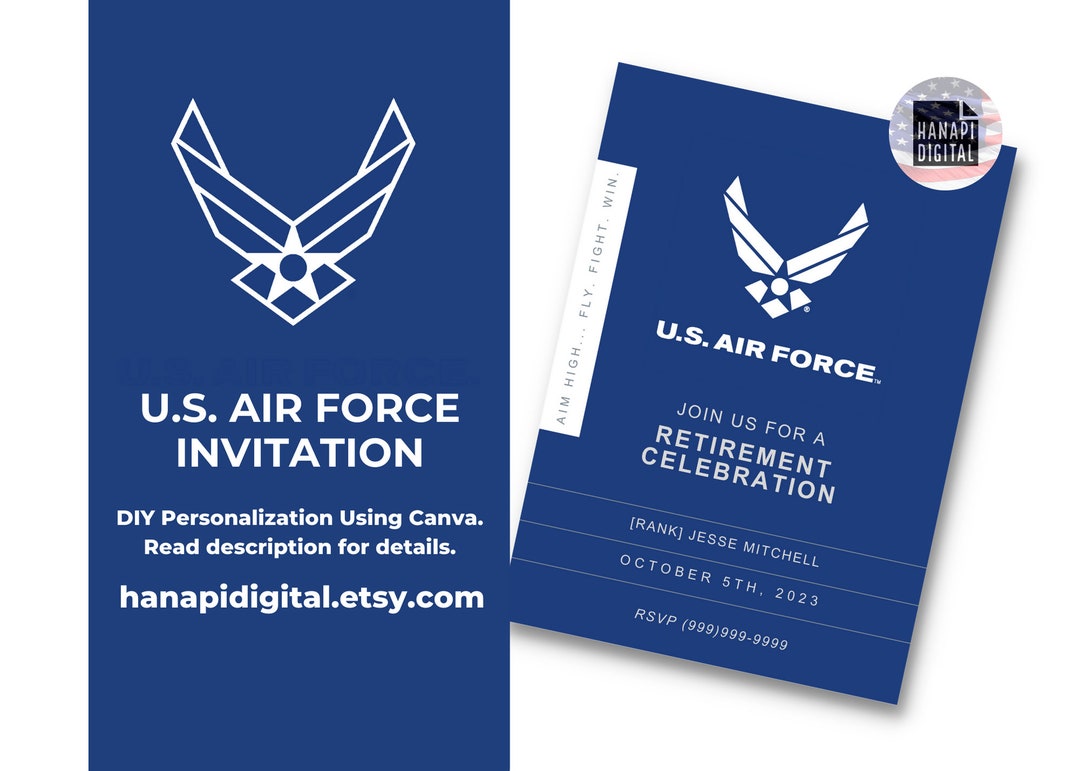 2024 US Air Force Retirement Invitation | Honor, Honorable Celebration ...