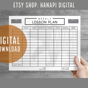 Weekly Lesson Plan | Minimal School Aesthetic | Homeschool, Daycare ...