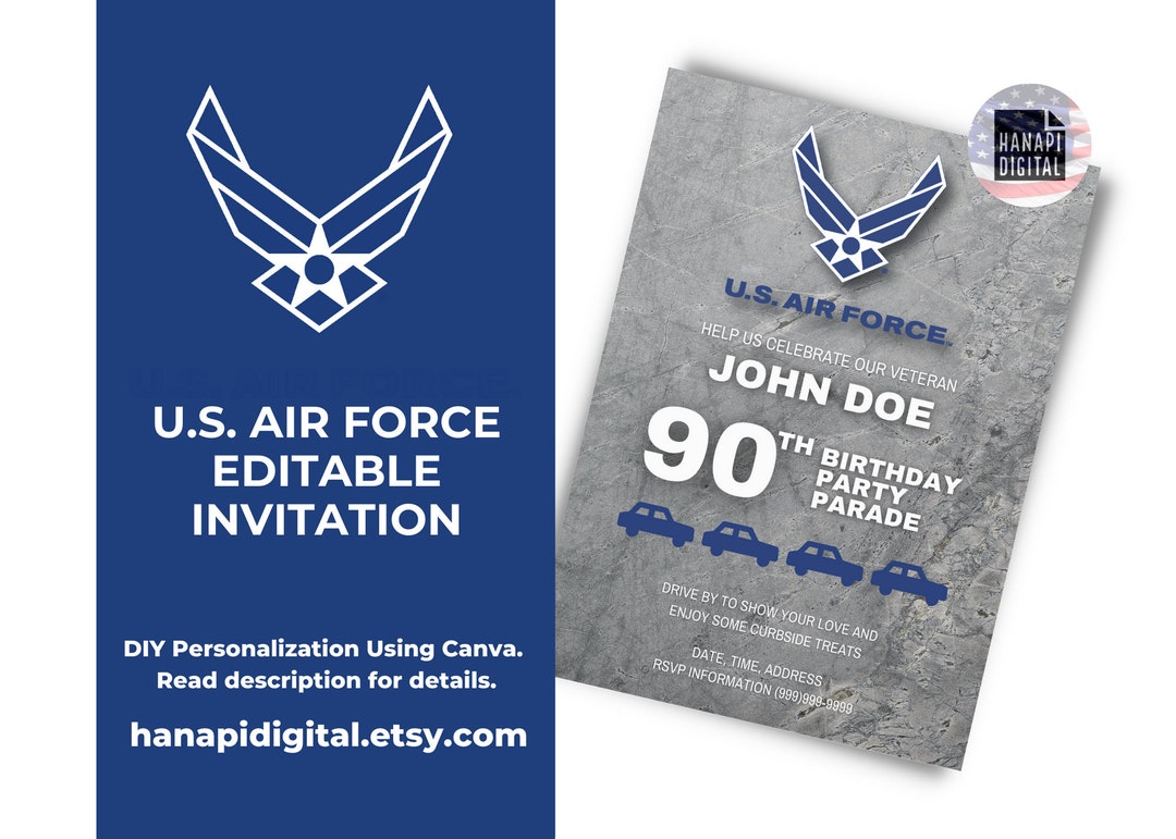 PARADE | US Air Force Invitation | Retirement, Veteran Birthday Party ...
