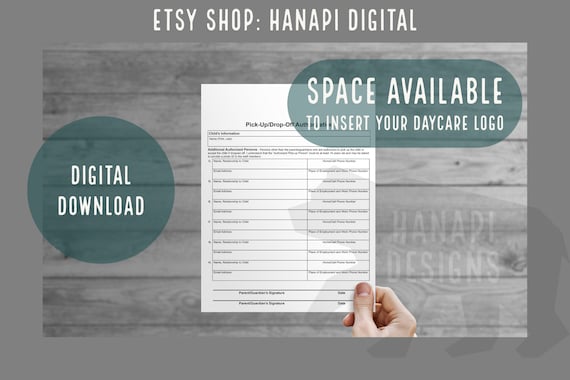 Authorized Pick-up/drop-off Form Minimal Aesthetic | Etsy