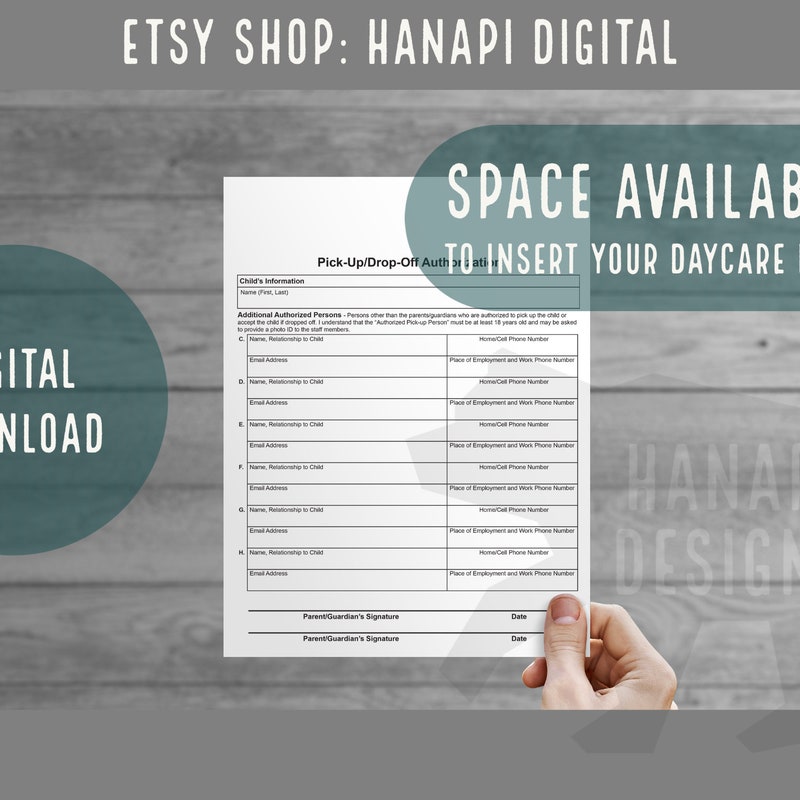 Drop off Form - Etsy