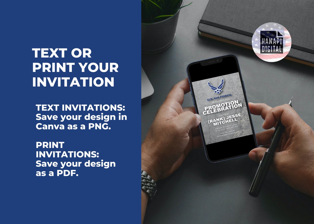 US Air Force Promotion Invitation Higher Ranking Celebration, Party ...