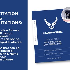 US Air Force Invitation: Graduation, Boot Camp, Send off (canva ...