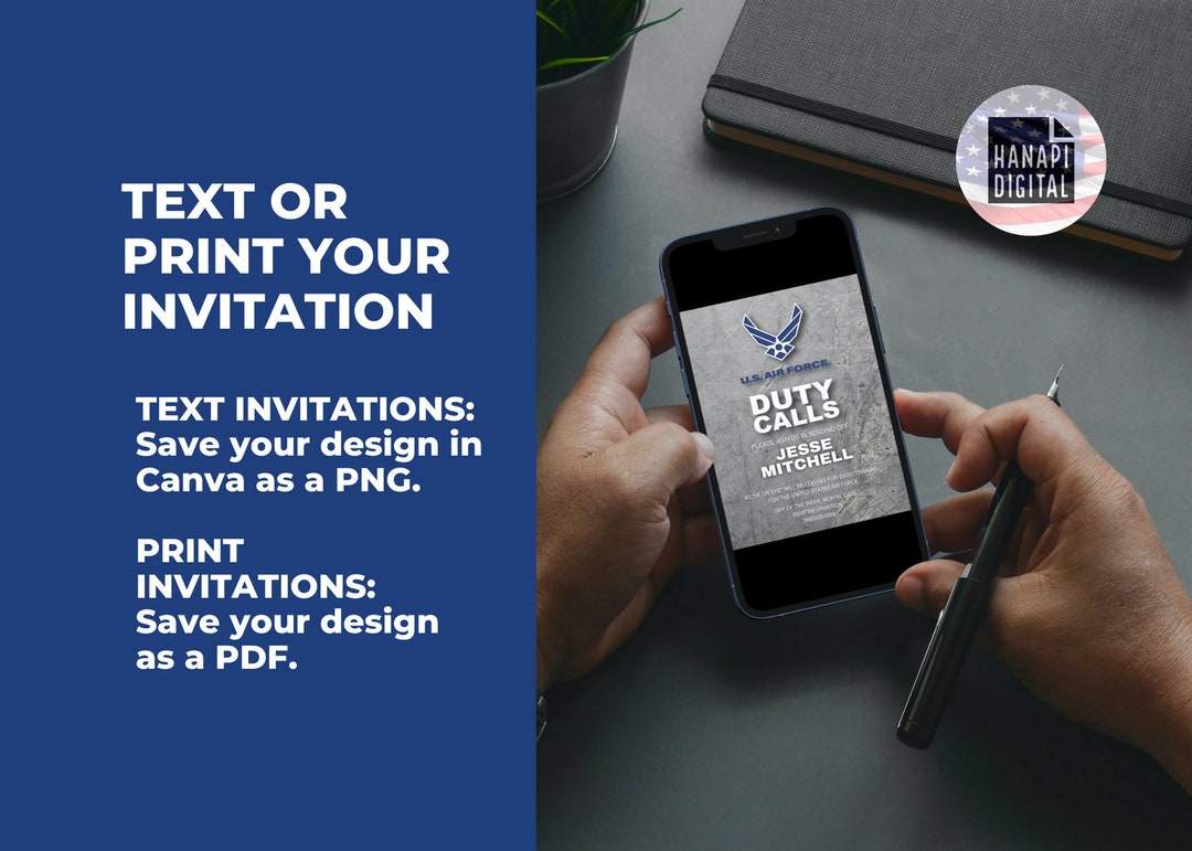 US Air Force Invitation Template: Boot Camp, Graduation, Deployment ...
