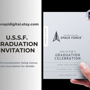USSF Graduation Invitation: Minimalist Canva Template - Etsy