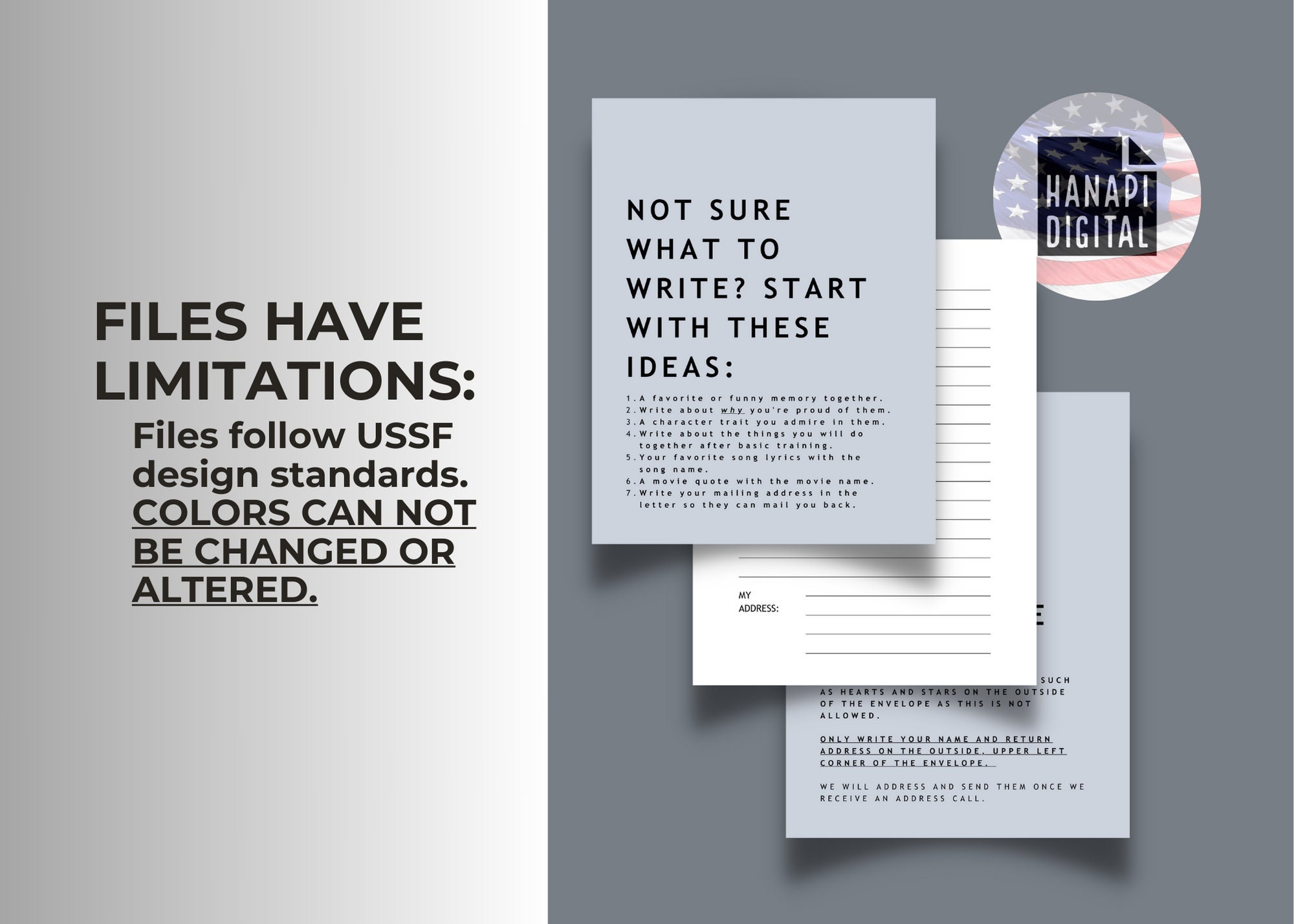 Envelope Writing Instructions USSF U.S. Space Force - Etsy