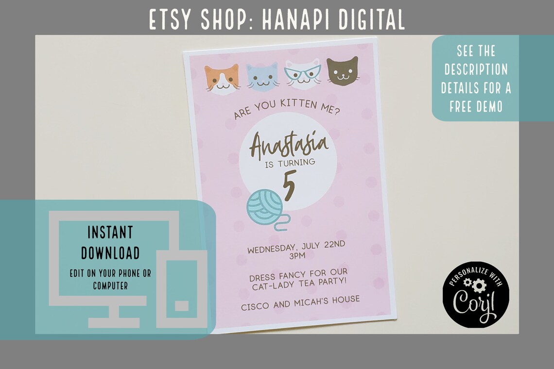 ULTIMATE BUNDLE Cat Kitten Kitty Birthday Party Kids - Etsy