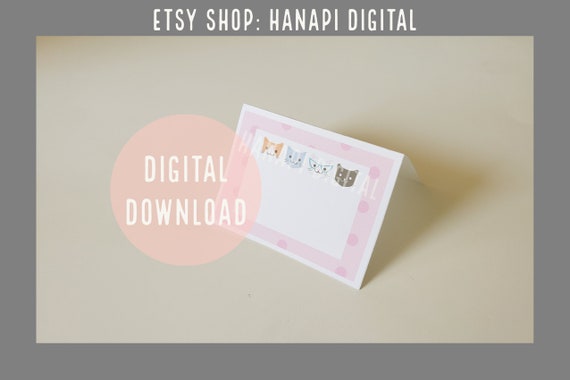 Cookie Treat Bag Card Tag Label Cat Kitten Kitty Party Favor - Etsy