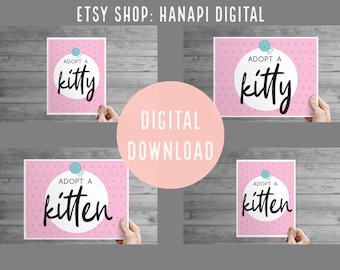 Adopt a Cat Poster - Etsy