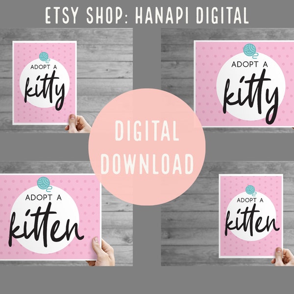 Adopt a Cat Poster - Etsy