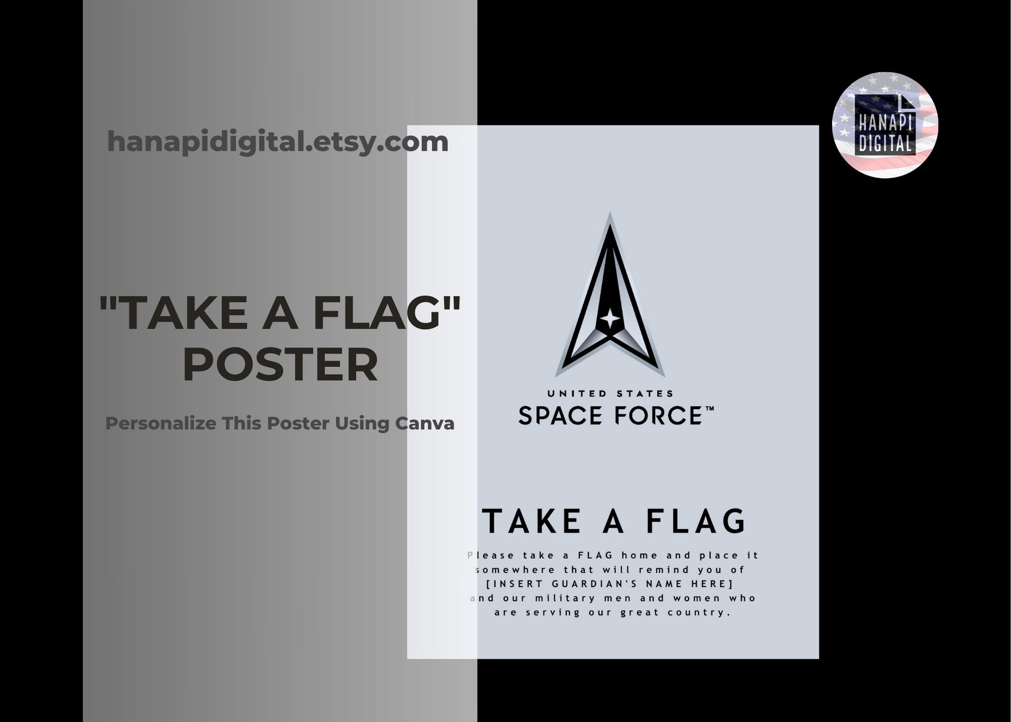 Take A Flag USSF U.S. Space Force Party Celebration Guest Activity ...