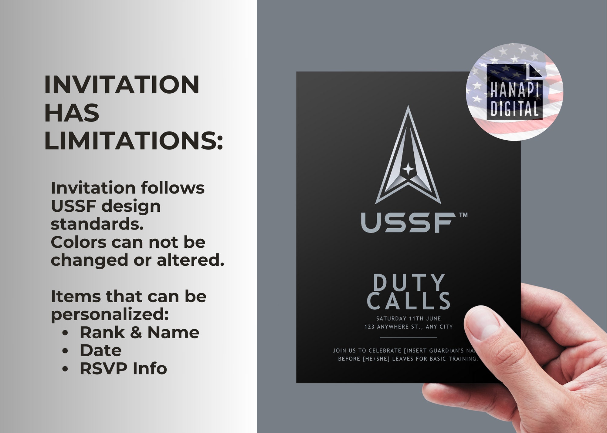 Duty Calls Invitation USSF U.S. Space Force Boot Camp - Etsy
