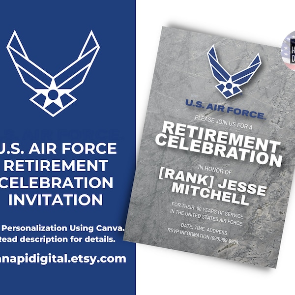 Air Force Retirement - Etsy