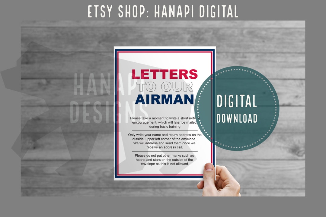 Letters to Our Airman and Encouraging Words | One 8.5x11in Poster ...