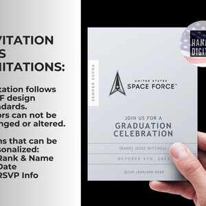 USSF Graduation Invitation: Minimalist Canva Template - Etsy