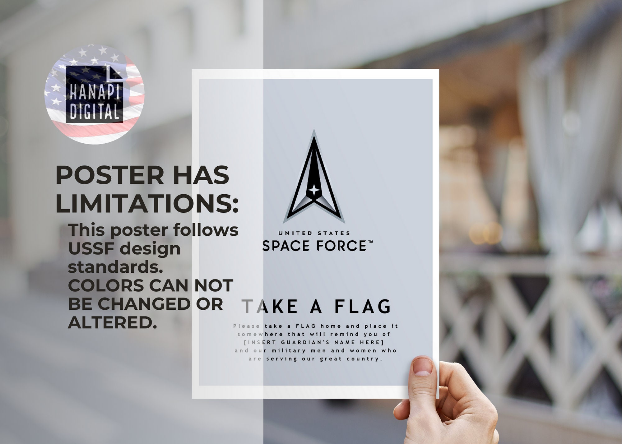 Take A Flag USSF U.S. Space Force Party Celebration Guest Activity ...