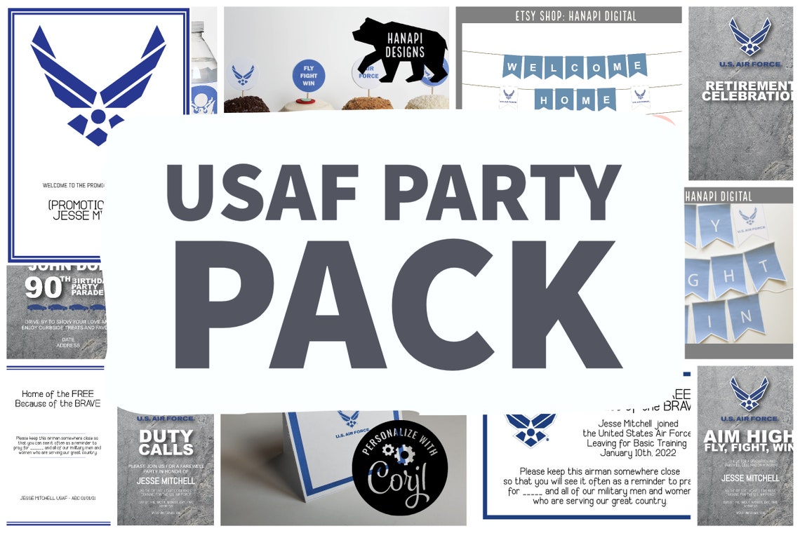 USAF Party Bundle United States Air Force Retirement | Etsy