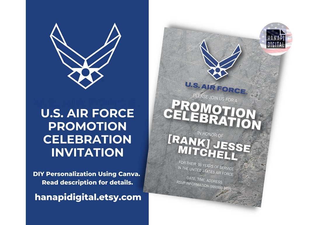 US Air Force Promotion Invitation | Higher Ranking Celebration, Party ...